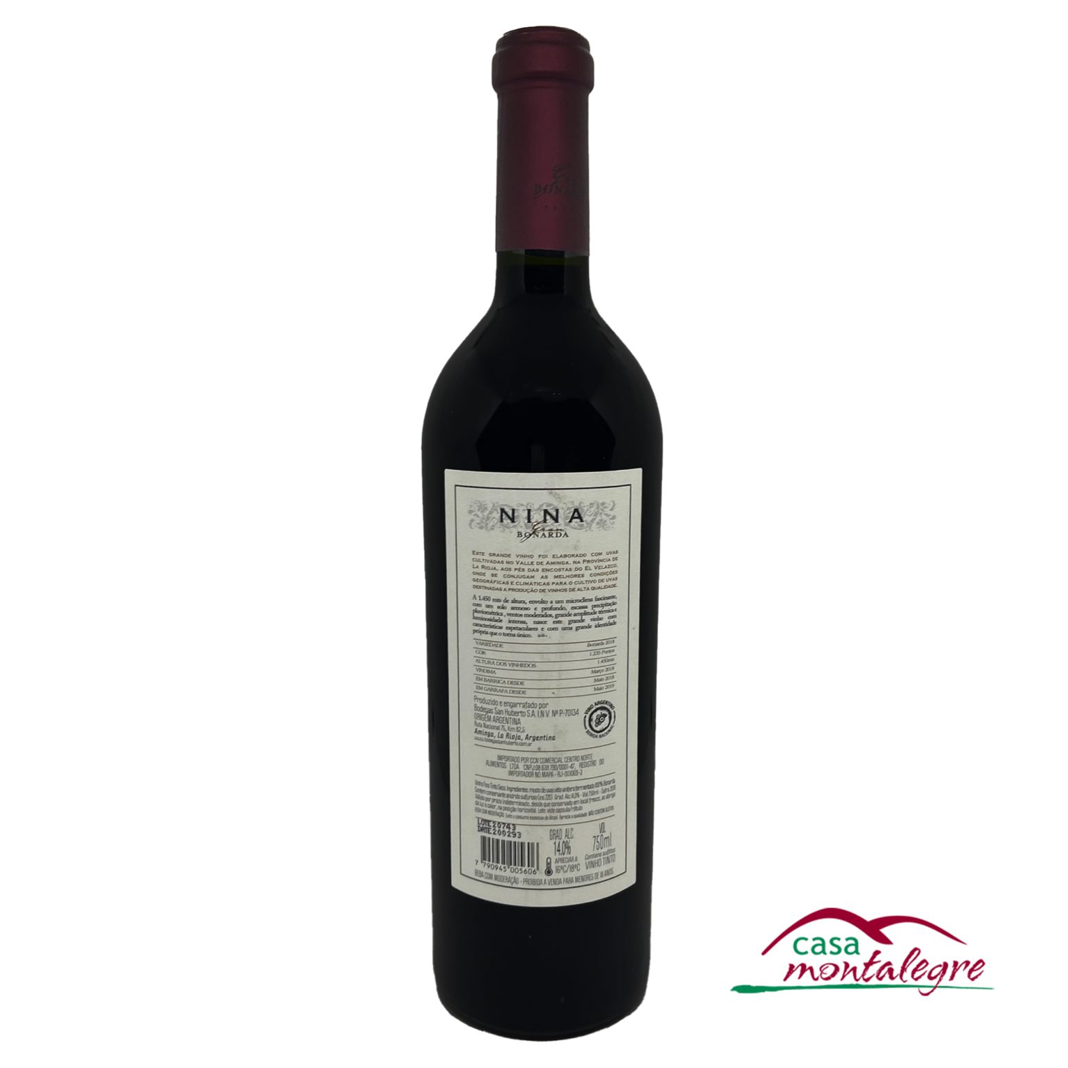 Vinho Nina Gran Reserva Bonarda Tinto Seco - Empório e Adega